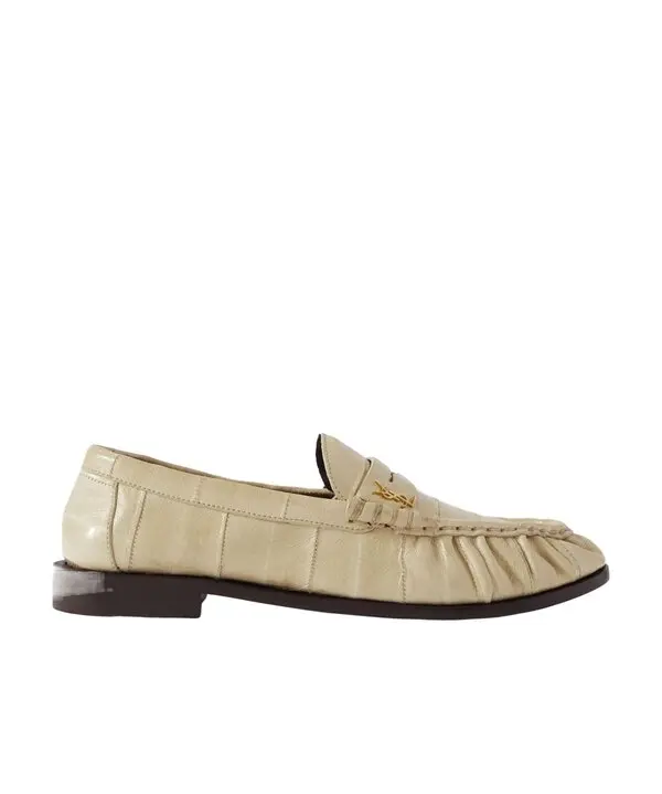 Saint Laurent Le Loafer Penny Slippers - Ivory