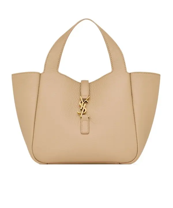 Saint Laurent Le 5 À 7 Baby Bea In Grained Leather - Light Beige