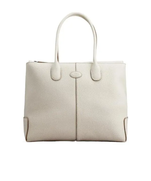 TOD'S Di Logo Stamp Large Tote Bag - Nude
