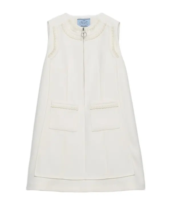 Prada Embroidered Natté Fabric Mini-dress
