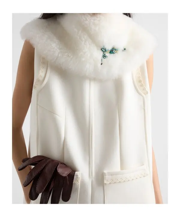 Prada Embroidered Natté Fabric Mini-dress
