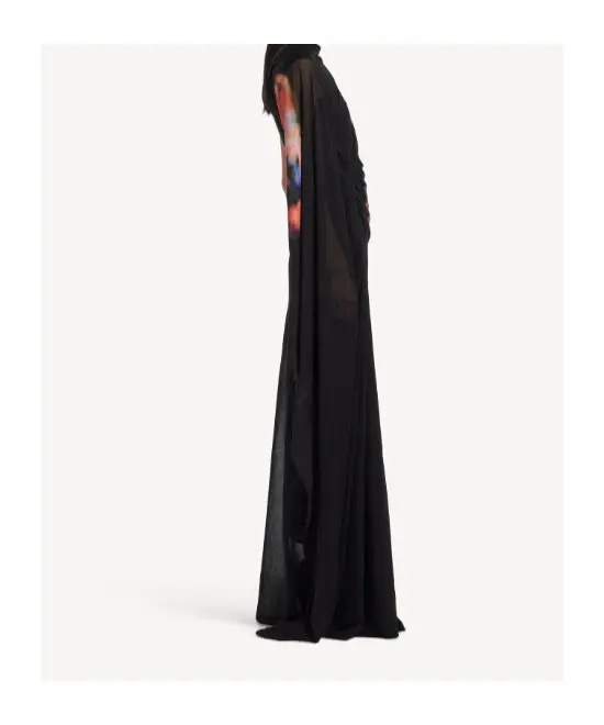 Balenciaga Stained Glass Drape Cape Dress
