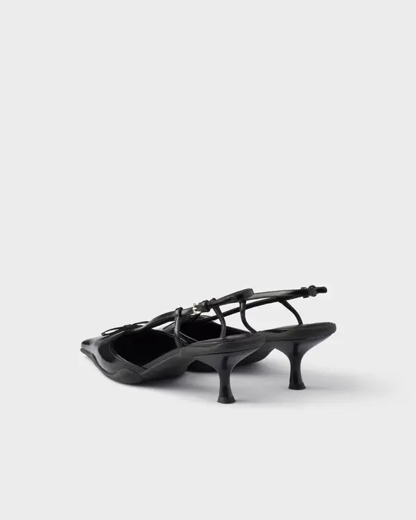 Prada Brushed Leather Slingback Pumps