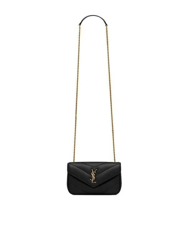 Saint Laurent Loulou Mini In Lambskin - Black
