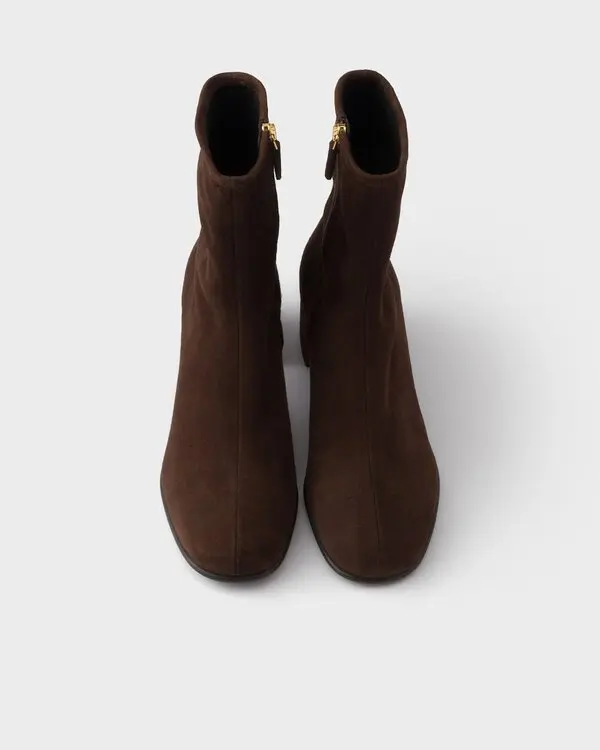 Prada Stretch Suede Booties Boots