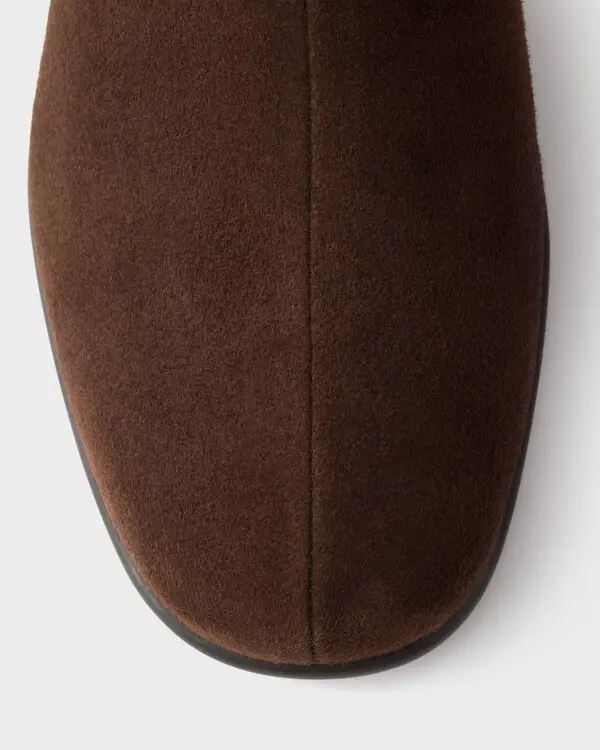 Prada Stretch Suede Booties Boots