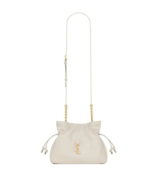 Saint Laurent Jamie Shoulder Pouch In Lambskin - White