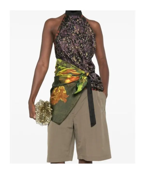 Dries Van Noten Silk Wrap Top