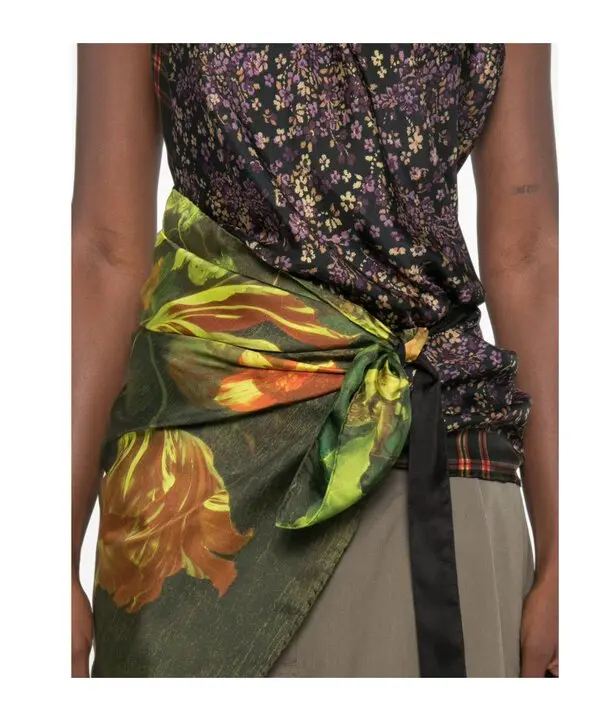 Dries Van Noten Silk Wrap Top