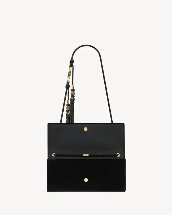 Saint Laurent Kate Clutch On Chain In Suede