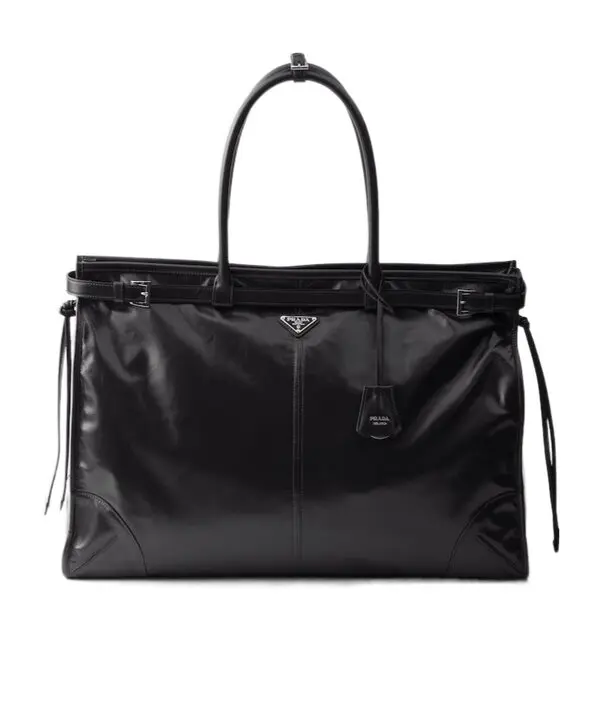 Prada Bonnie Leather Tote Bag - Black