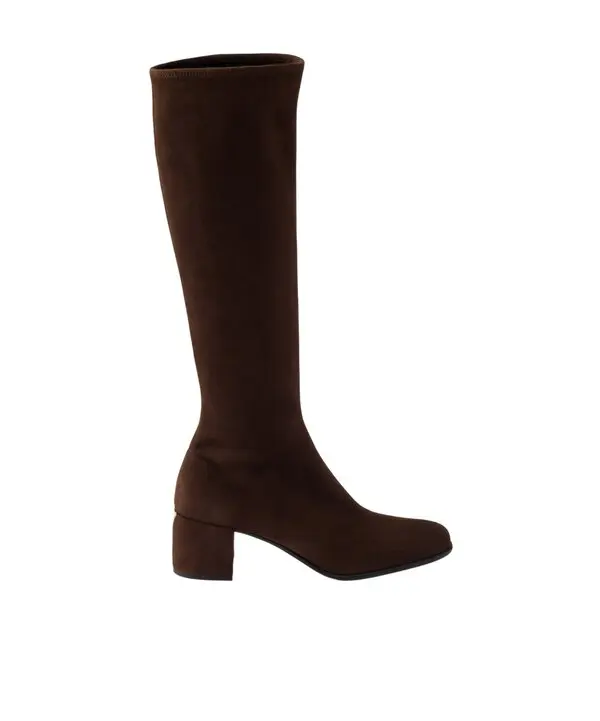 Prada Stretch Suede Boots - Dark Brown