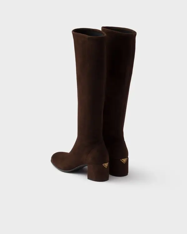 Prada Stretch Suede Boots