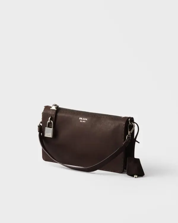 Prada Nappa Leather Pouch With Antiqued Finish
