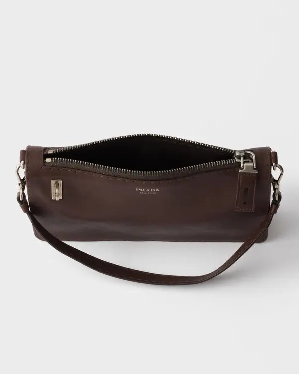 Prada Nappa Leather Pouch With Antiqued Finish