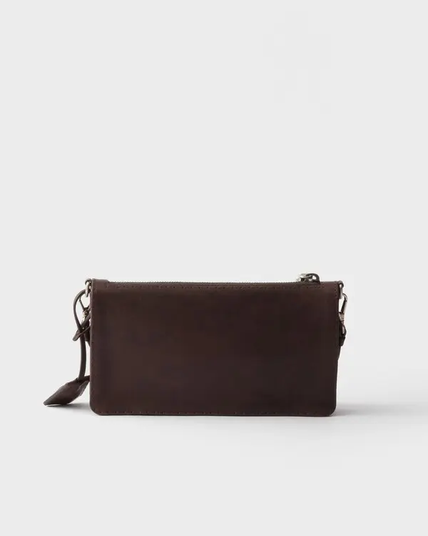 Prada Nappa Leather Pouch With Antiqued Finish
