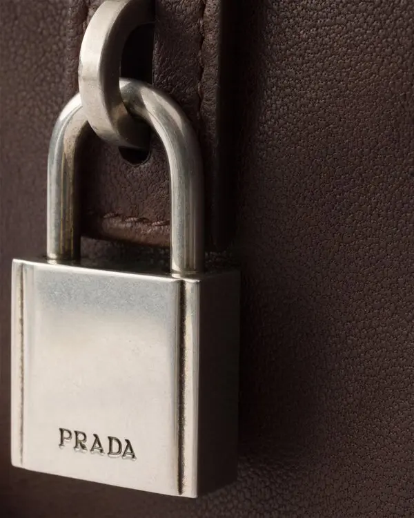 Prada Nappa Leather Pouch With Antiqued Finish