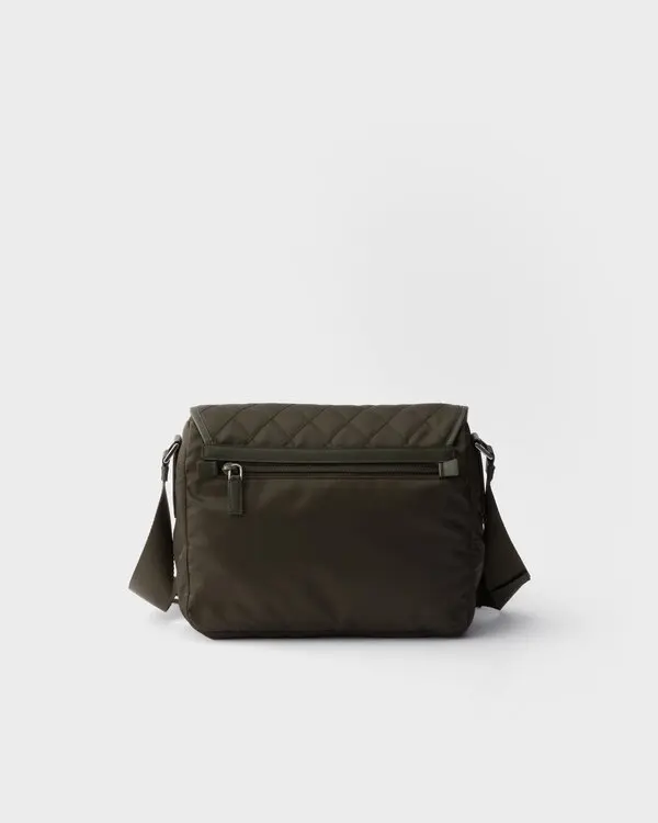 Prada Medium Quilted Re-nylon Shoulder Bag With Saffiano Leather Trim