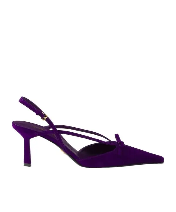 Prada Suede Slingback Pumps - Purple