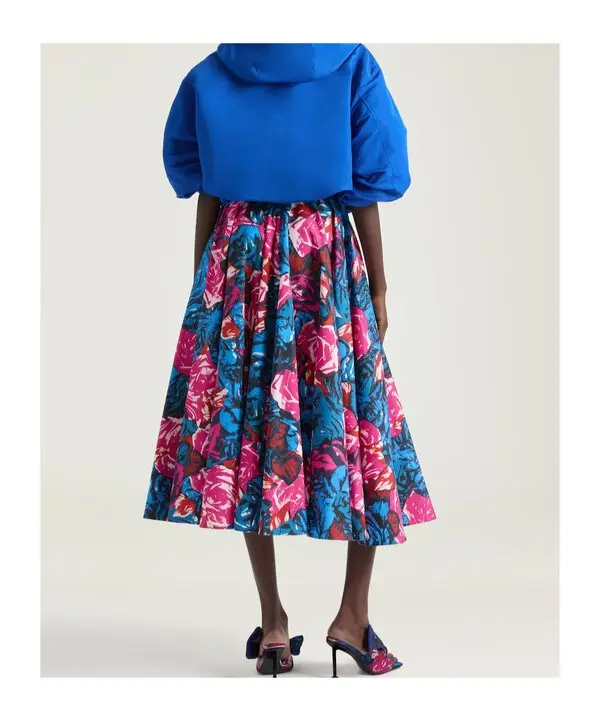 Givenchy Long Circular Skirt In Poplin With Floral Print