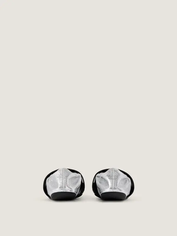Givenchy Crush Ballerinas In Wrinkled-effect Metallic Leather