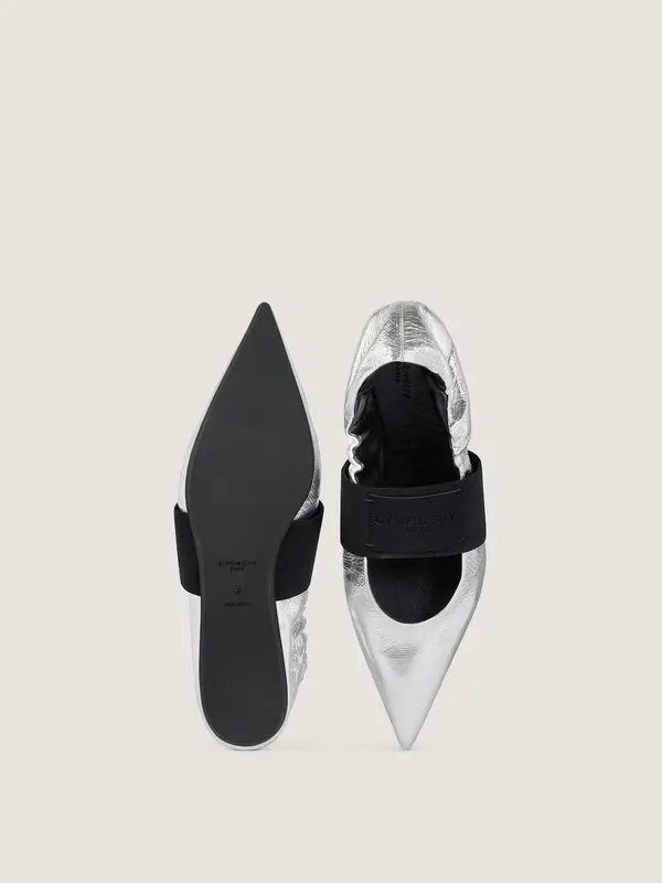 Givenchy Crush Ballerinas In Wrinkled-effect Metallic Leather