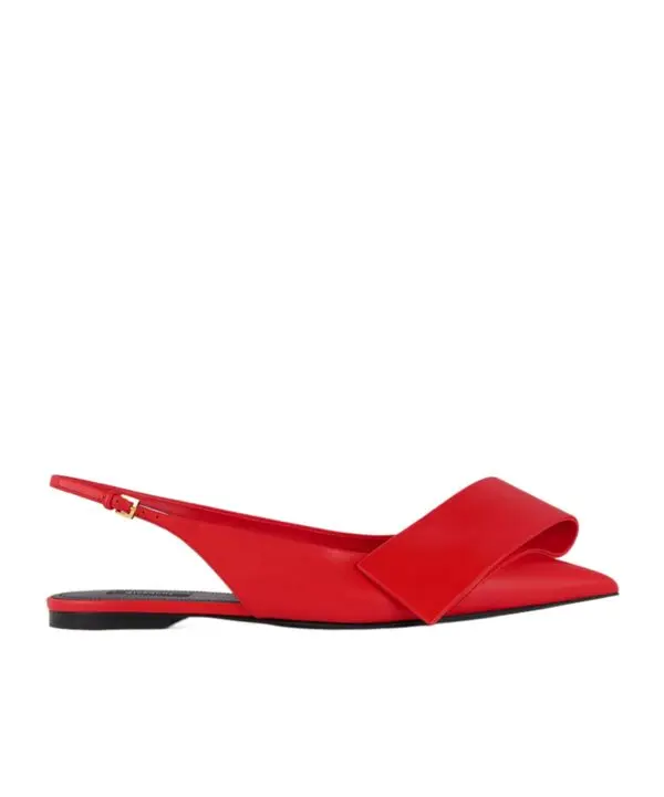 Givenchy Twisted Ribbon Flat Slingbacks In Leather - Red