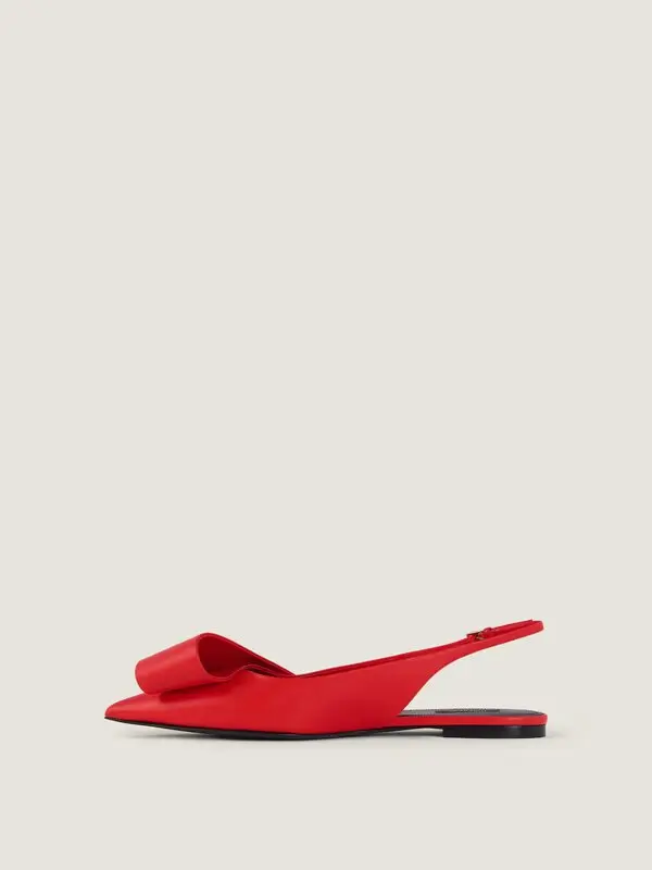 Givenchy Twisted Ribbon Flat Slingbacks In Leather