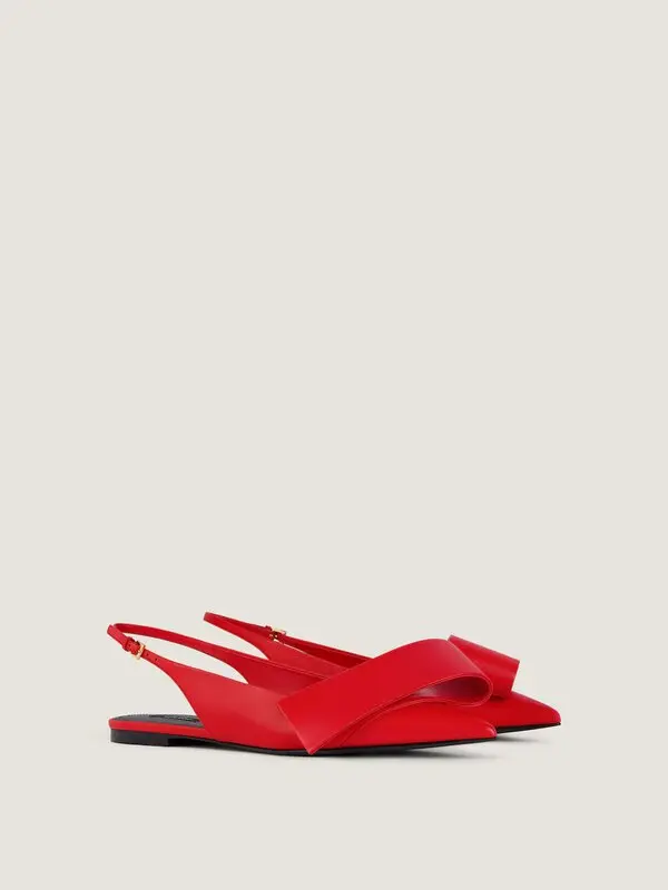 Givenchy Twisted Ribbon Flat Slingbacks In Leather