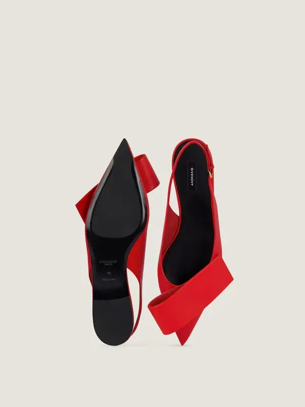 Givenchy Twisted Ribbon Flat Slingbacks In Leather