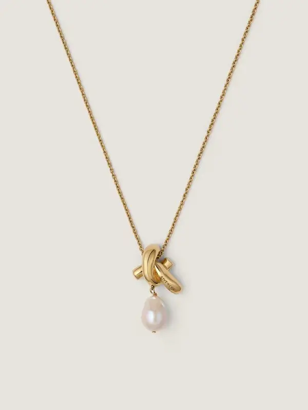 Givenchy Chain Link Necklace In Metal And Pearl