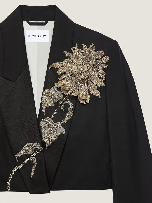 Givenchy Cropped Embroidered Jacket In Wool And Mohair