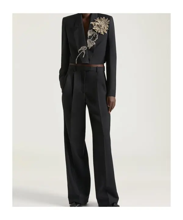 Givenchy Cropped Embroidered Jacket In Wool And Mohair