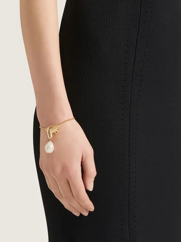 Givenchy Chain Link Bracelet In Metal And Pearl