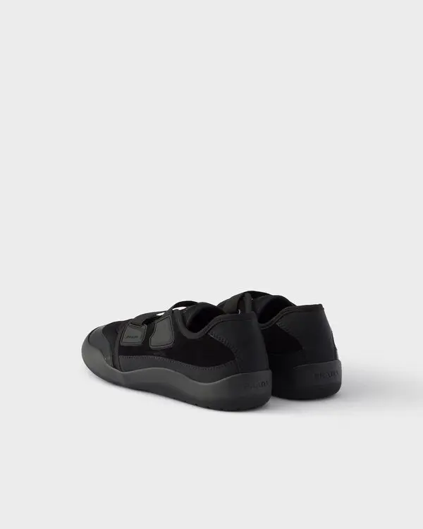 Prada Speedrock Technical Mesh And Leather Sneakers