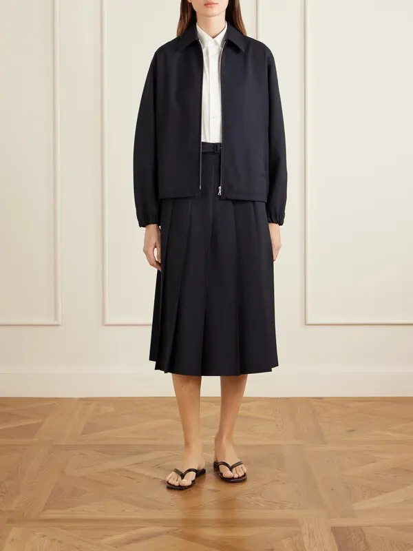 Auralee Hopsack Pleated Skirt