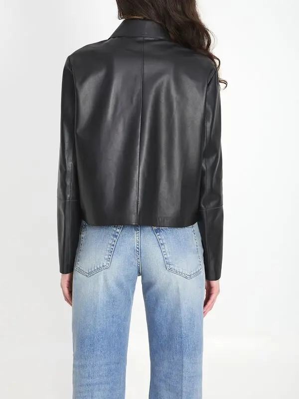 ARMA Cropped Leather Chore Jacket