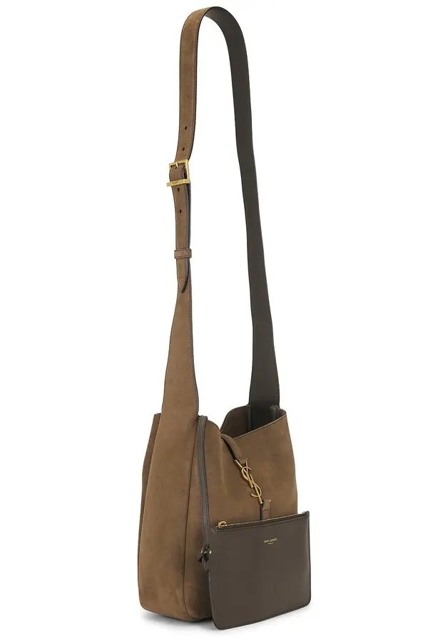 Saint Laurent Small Le 5 A 7 Supple Crossbody Bag In Brown