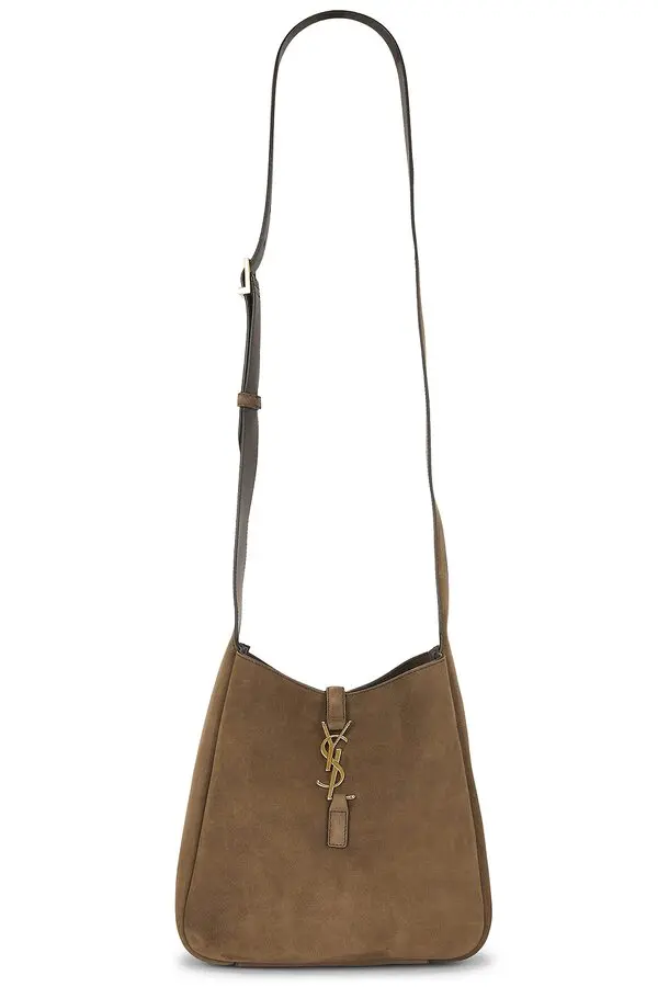 Saint Laurent Small Le 5 A 7 Supple Crossbody Bag In Brown - Light Musk