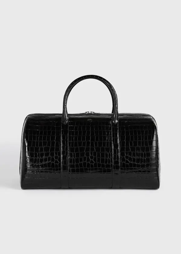 TOTEME Croc-embossed Leather Weekender - Black
