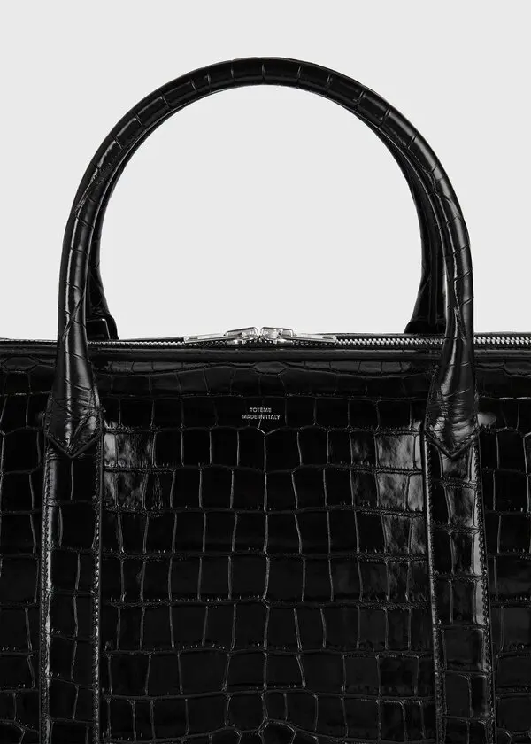 TOTEME Croc-embossed Leather Weekender