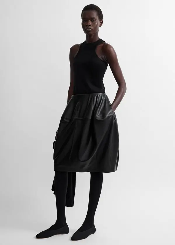 TOTEME Sculptural Leather Skirt