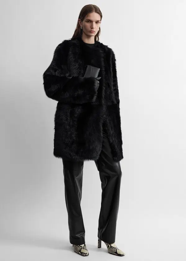 TOTEME Short Silky Shearling Coat