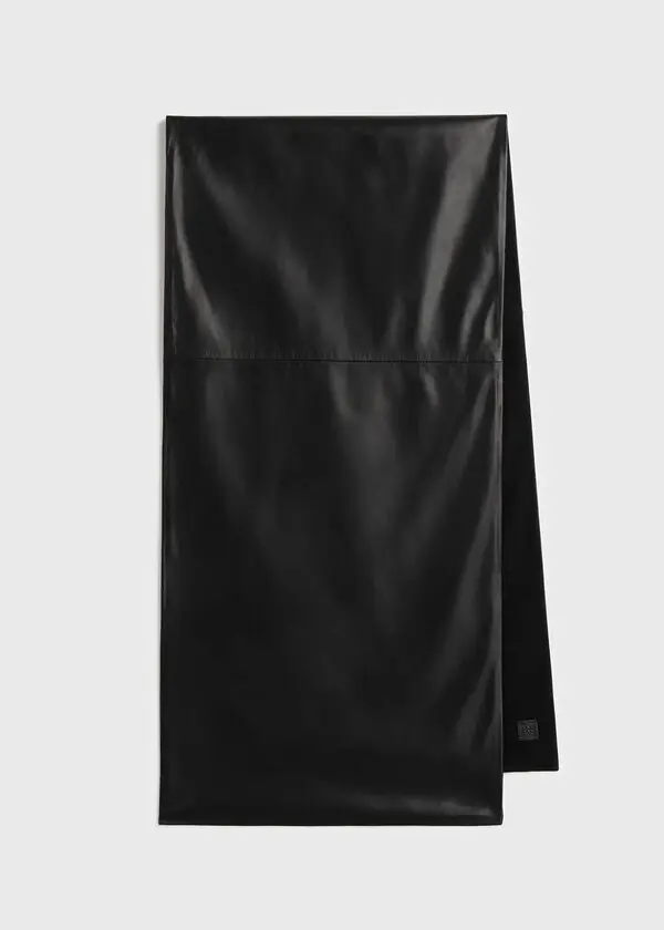 TOTEME Leather Cashmere Scarf - Black