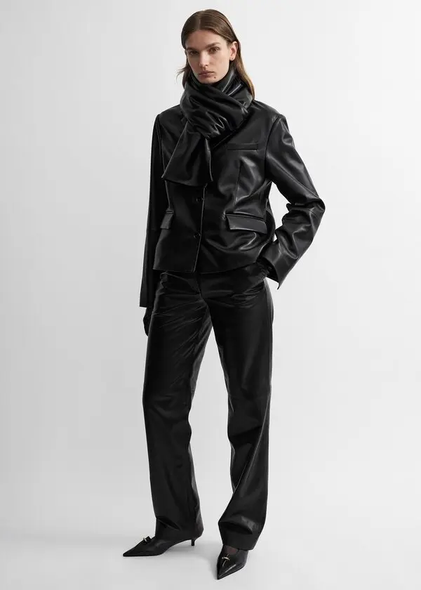 TOTEME Short Leather Blazer - Black