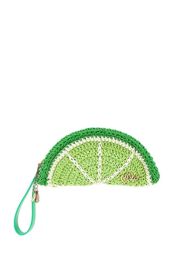 Chloé Tropicus Lime Clutch In Green - Conifer Green