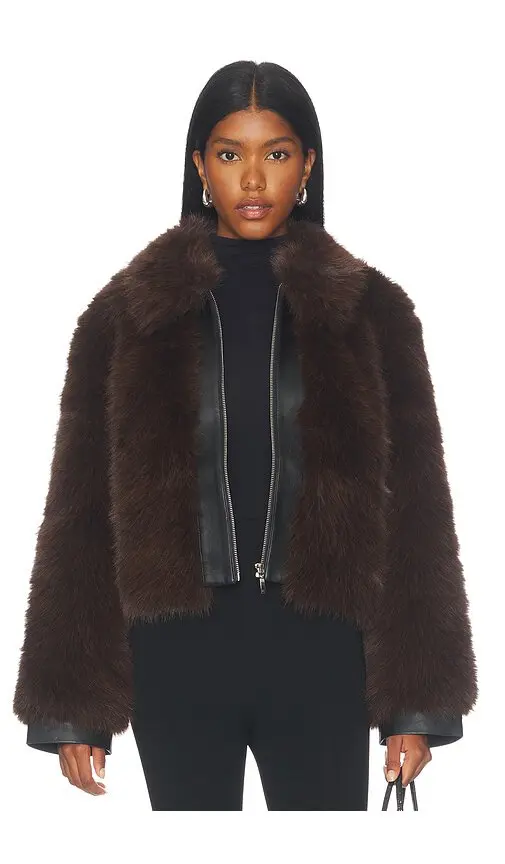 ET OCHS Yates Combo Jacket In Brown