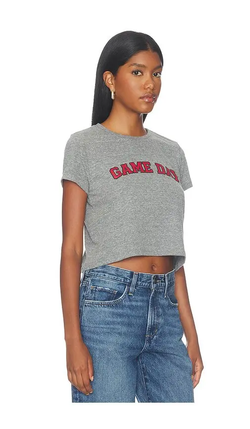 SUNNY SOMEWHERE Red Game Day Tiny Tee In Grey