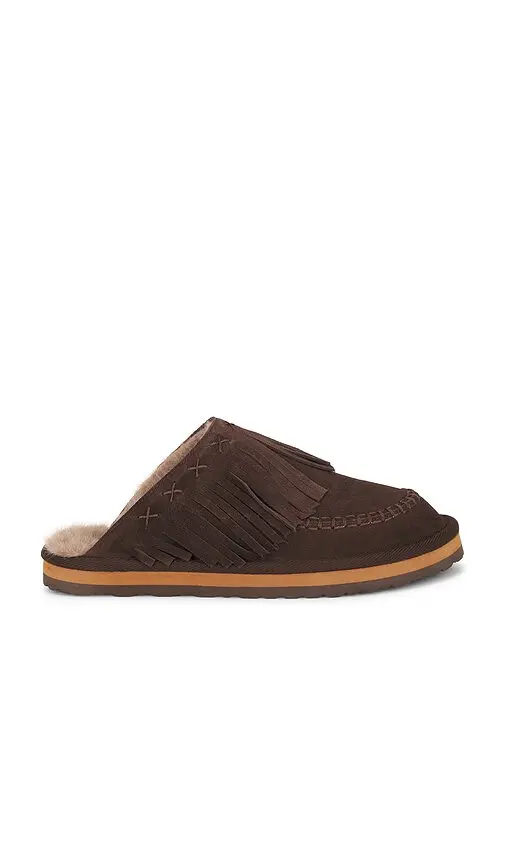 Free People Fallon Fringe Mule - Chocolate