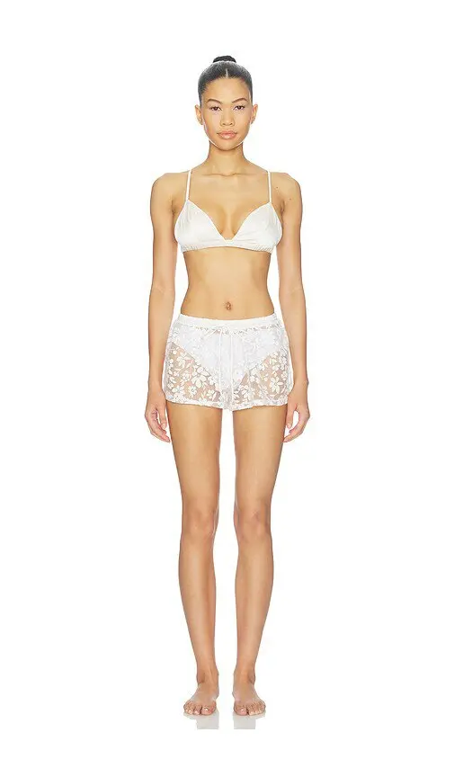 Free People Early Sunsets Lace Short In White
